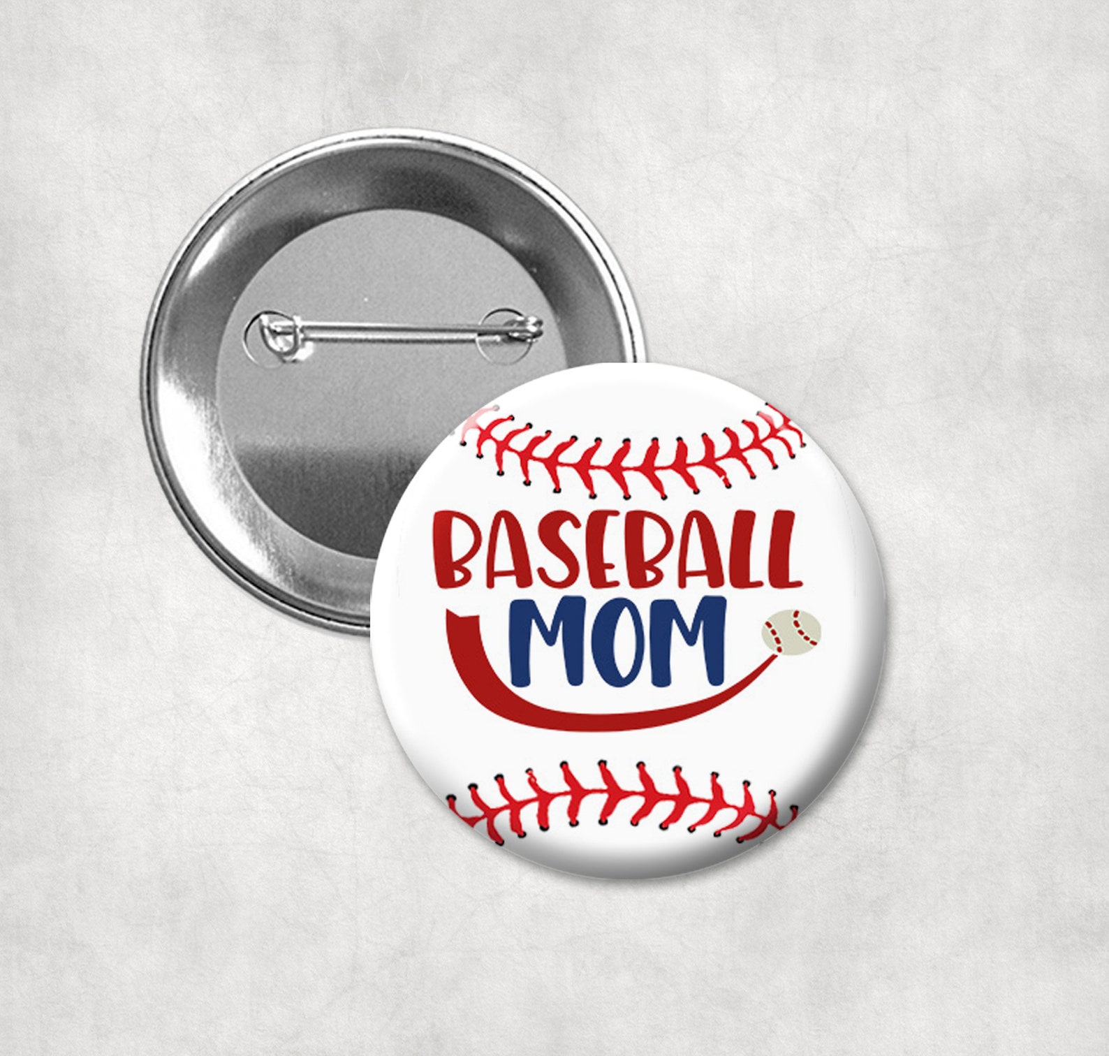 Baseball Mom Button Pin Back Flat or Magnets, Sports Button Badge - Etsy