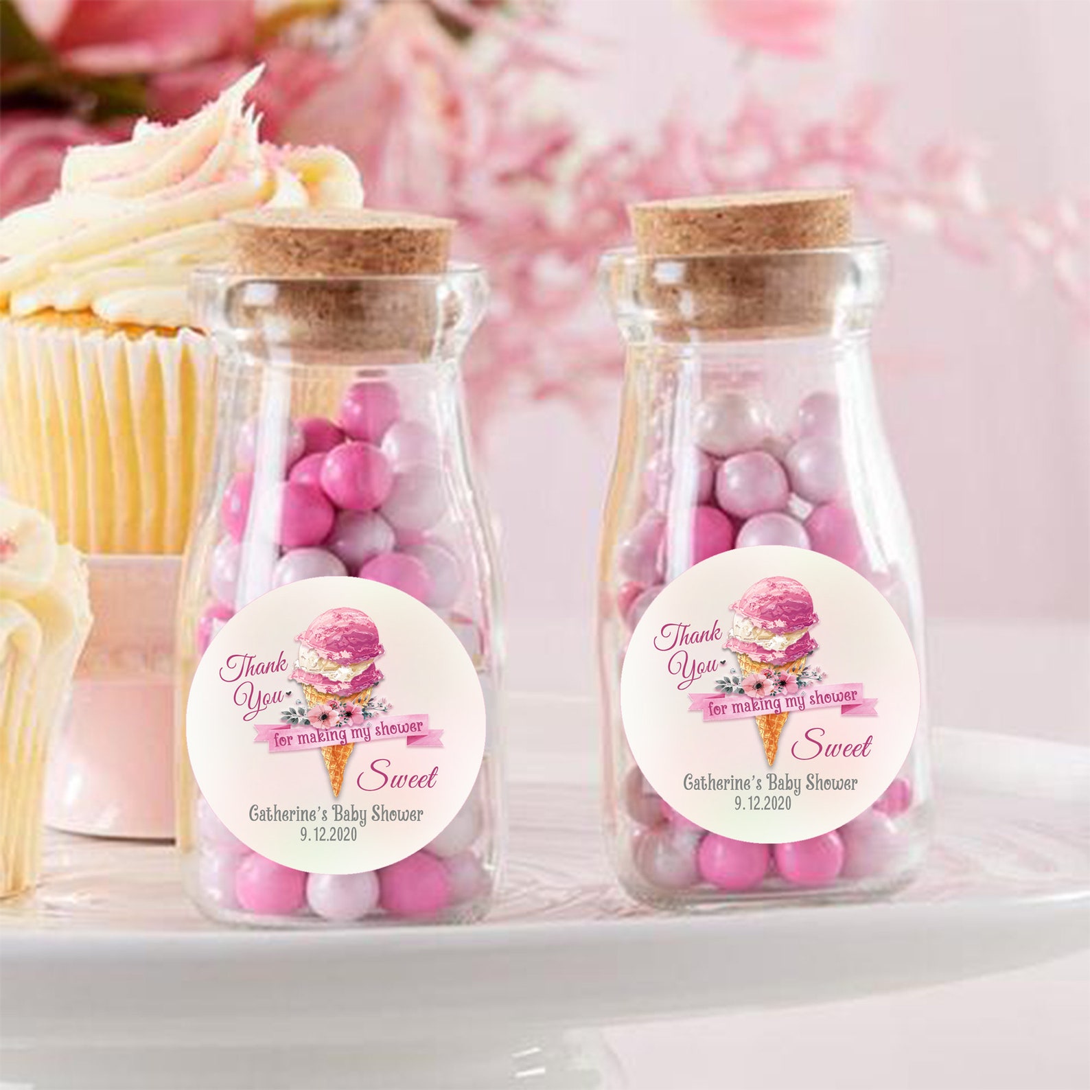 Personalized Ice Cream Baby Shower Party Favor Gift Tag - Etsy