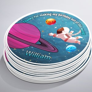Outer Space and Galaxy Birthday Party Favor Gift Tag Stickers ...