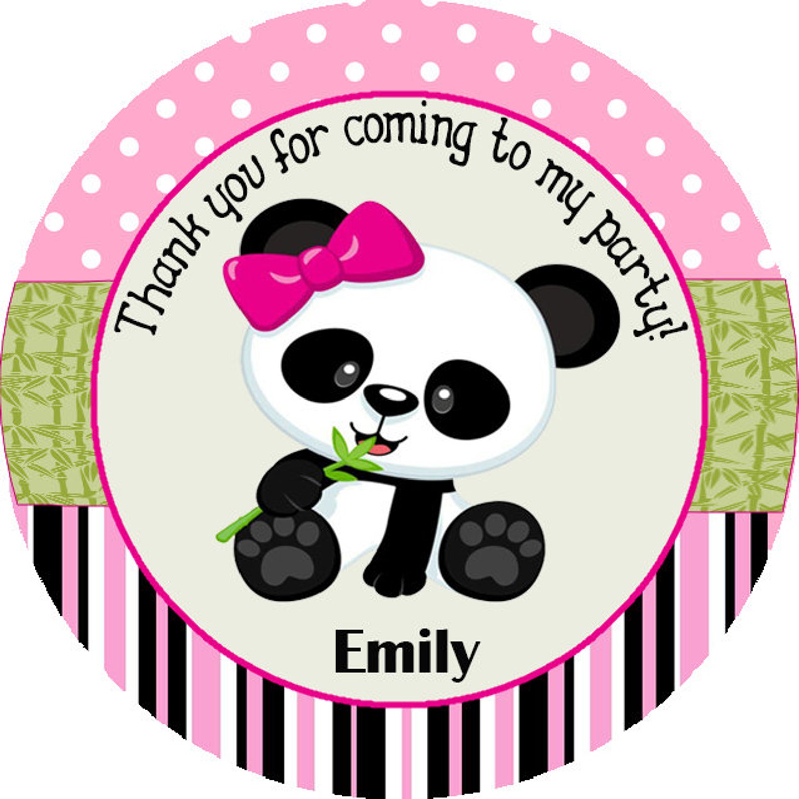 Panda Party Stickers Panda Birthday Party Personalized - Etsy