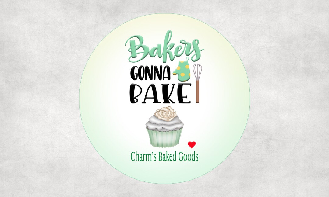 Food Baking Chef Gift Stickers, Personalized Cake Bakery Custom Gift ...