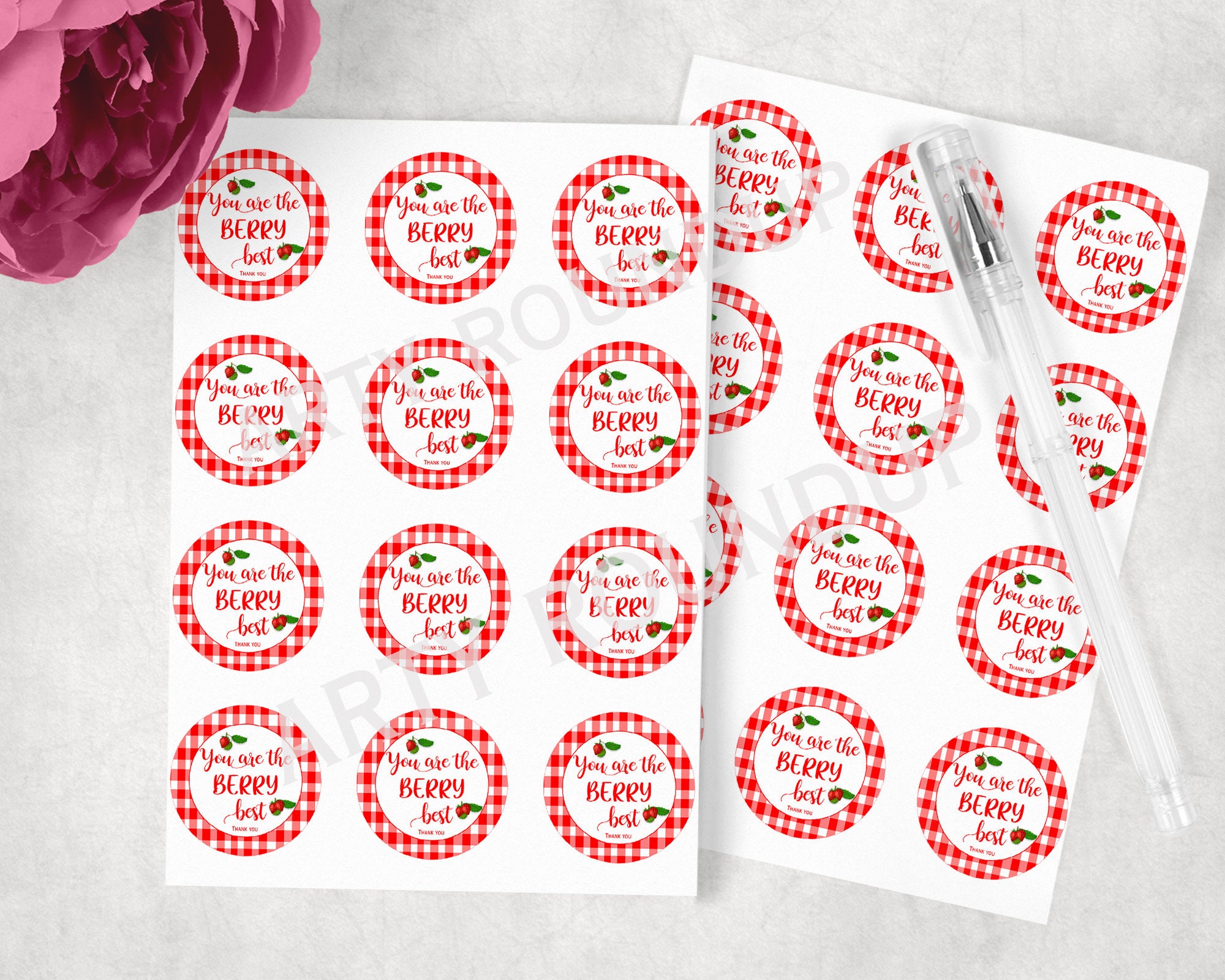 Printable You are the Berry Best Gift Tag or Stickers | Etsy