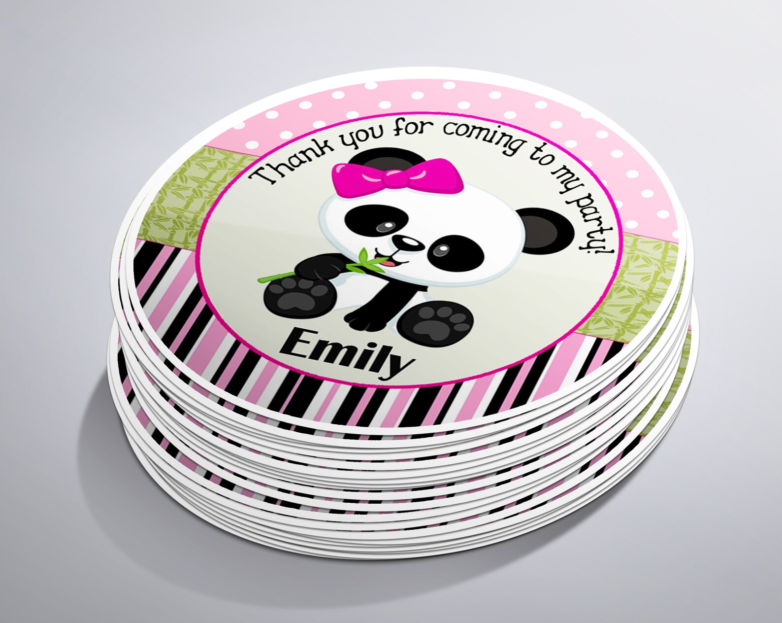 Panda Party Stickers Panda Birthday Party Personalized - Etsy