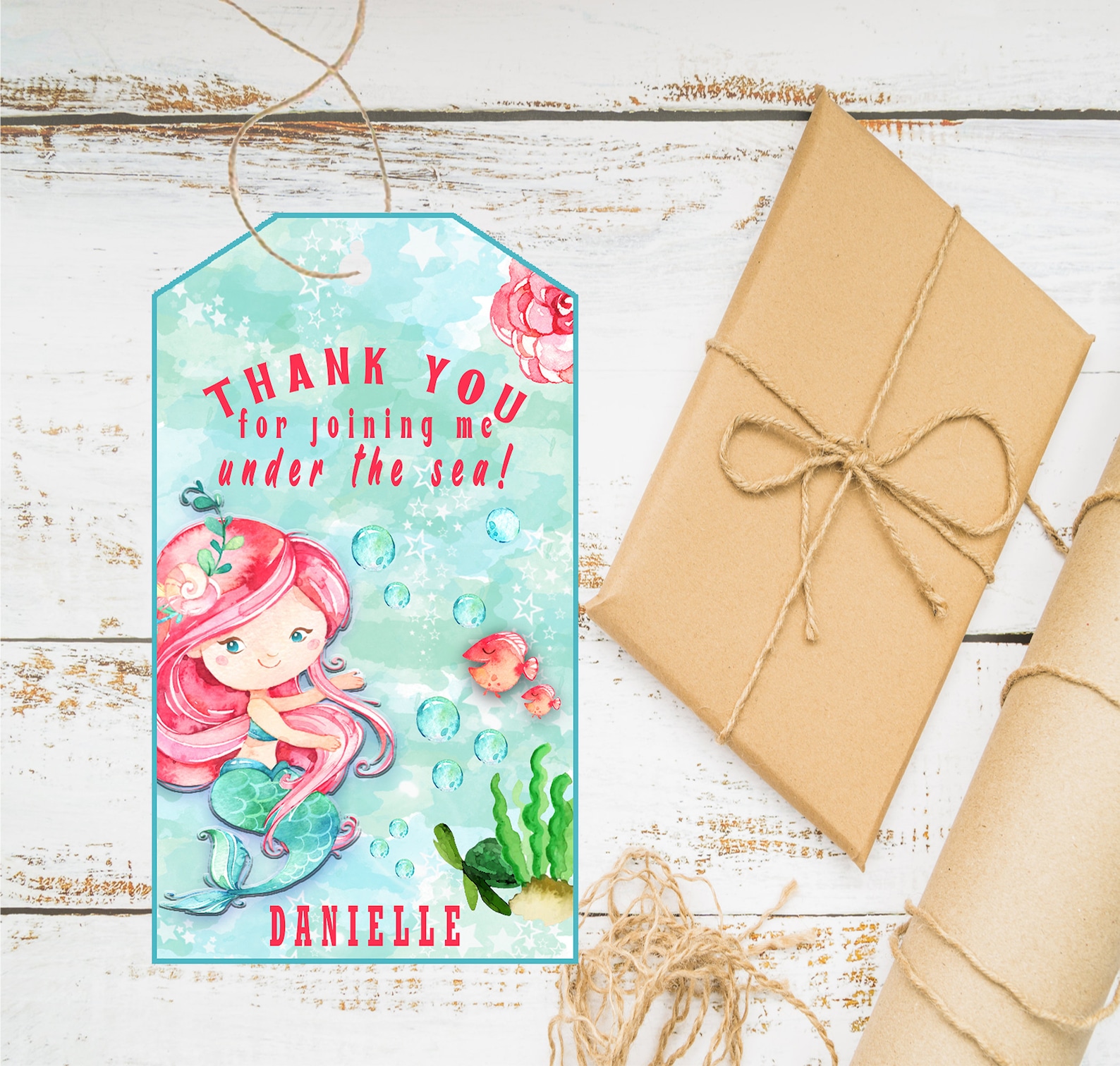 Printable or Printed Mermaid Gift Tags Birthday Party Favor | Etsy