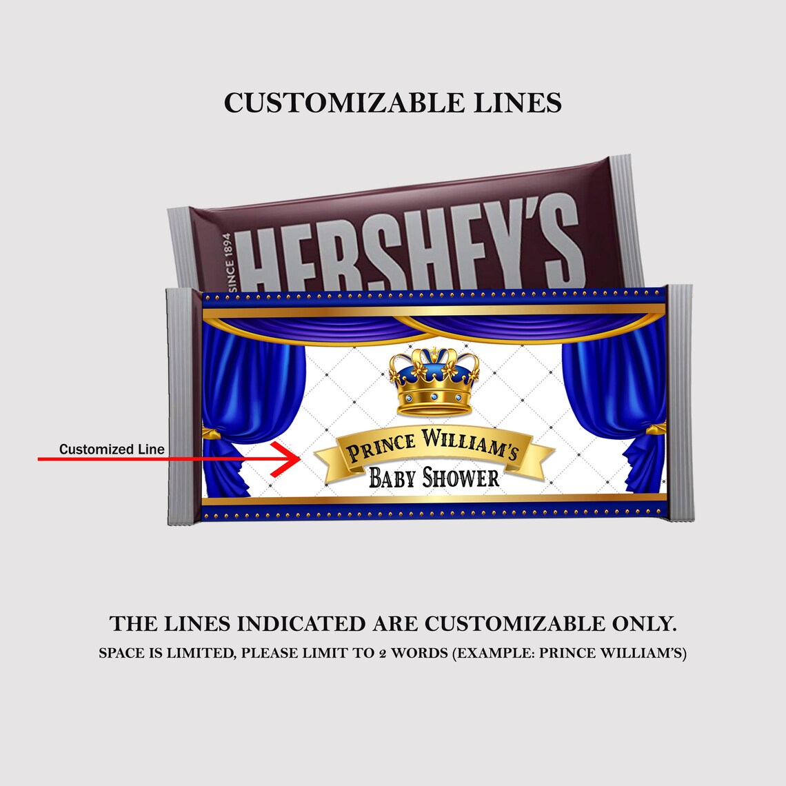 Personalized Cute Prince Candy Bar Wrapper Little Prince Boy - Etsy