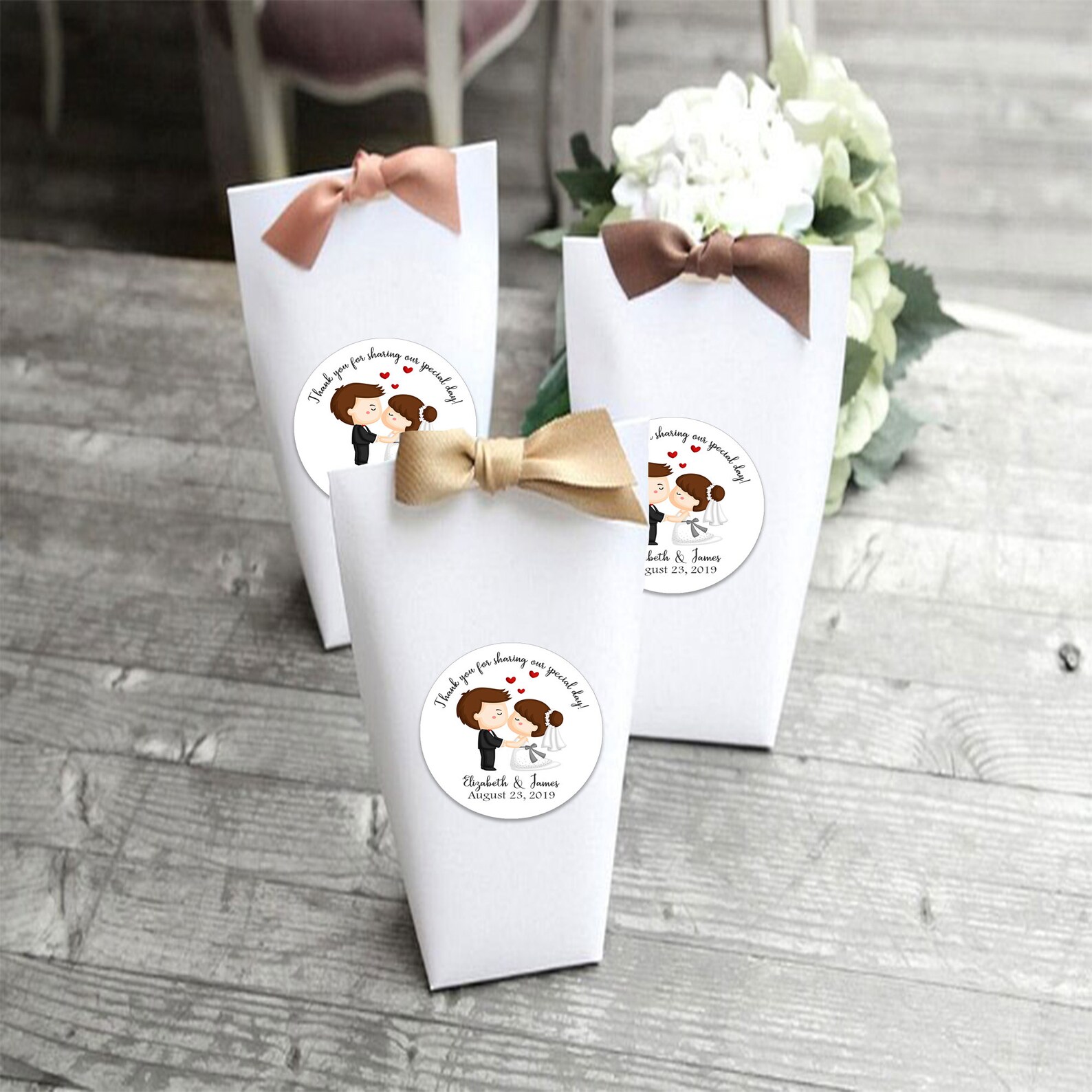 Personalized Wedding Stickers Thank You Wedding Labels Cute - Etsy