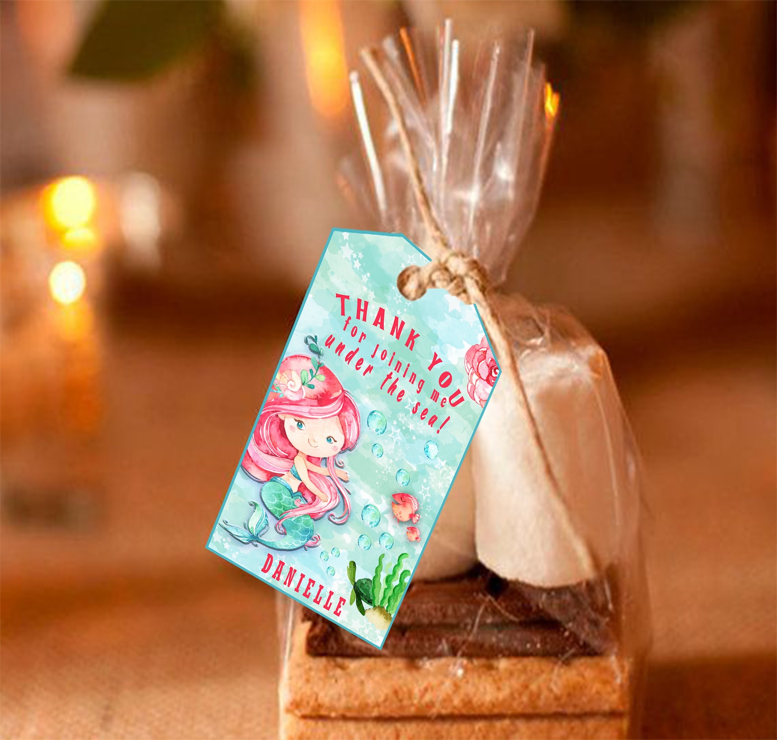 Printable or Printed Mermaid Gift Tags Birthday Party Favor | Etsy