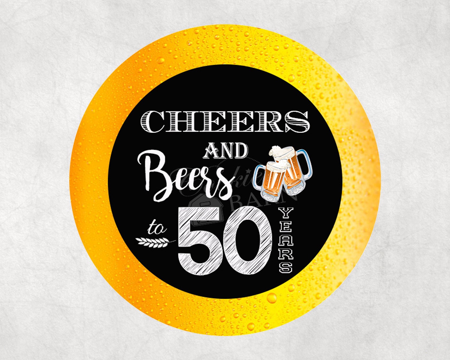 Printable 50th Birthday Party Favor Digital Sticker Label | Etsy