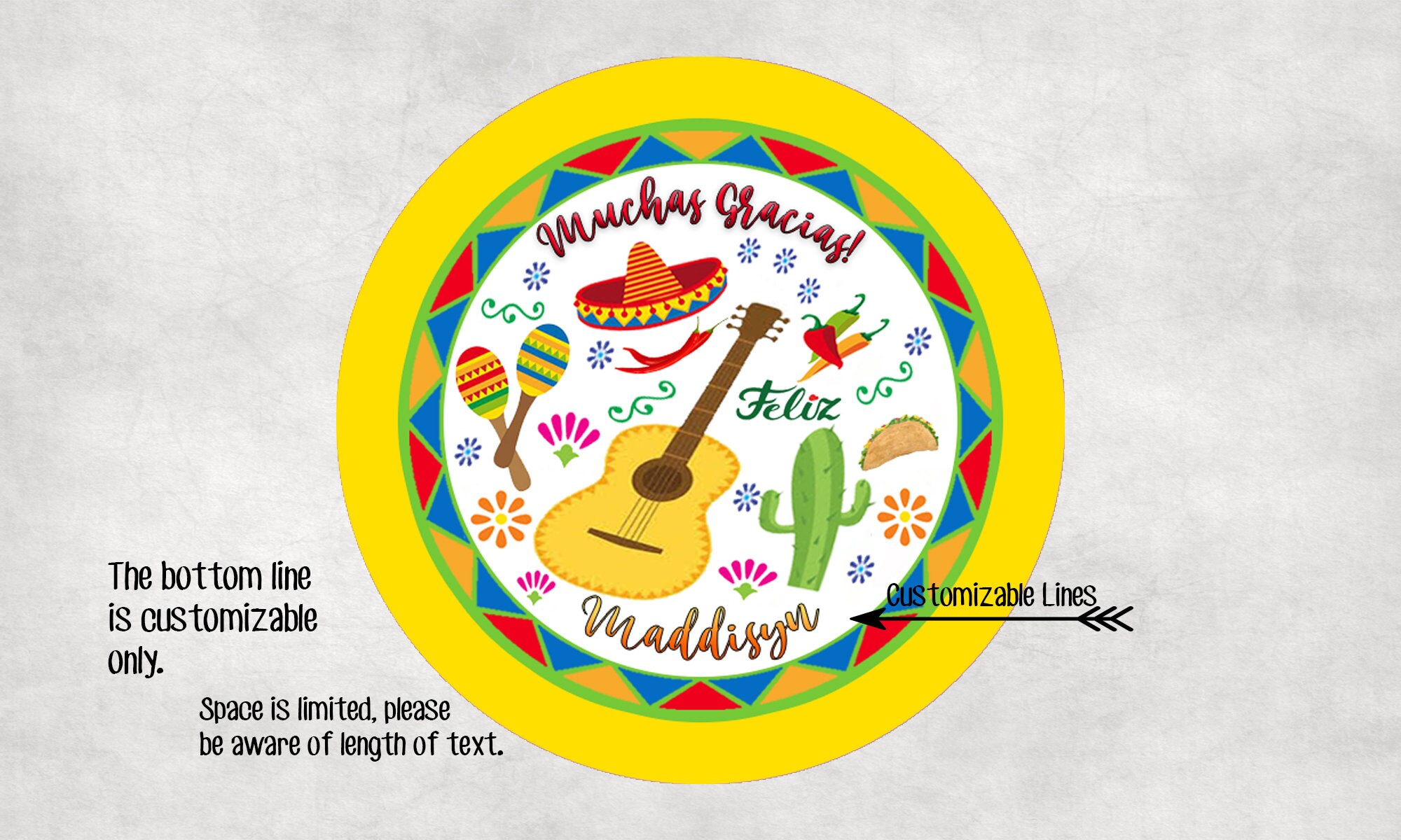 Personalized Mexican Fiesta Thank you Stickers Fiesta | Etsy