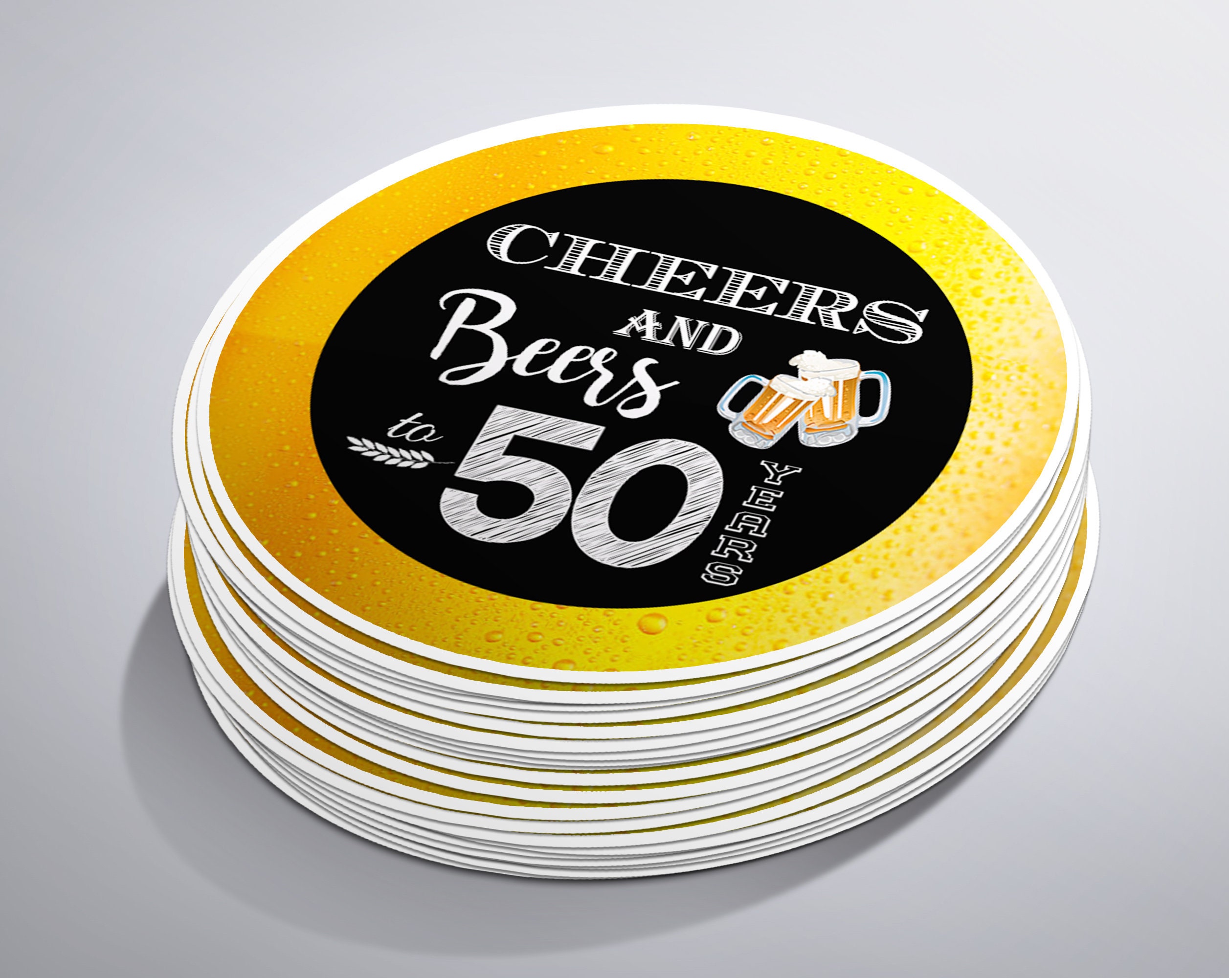 Printable 50th Birthday Party Favor Digital Sticker Label | Etsy