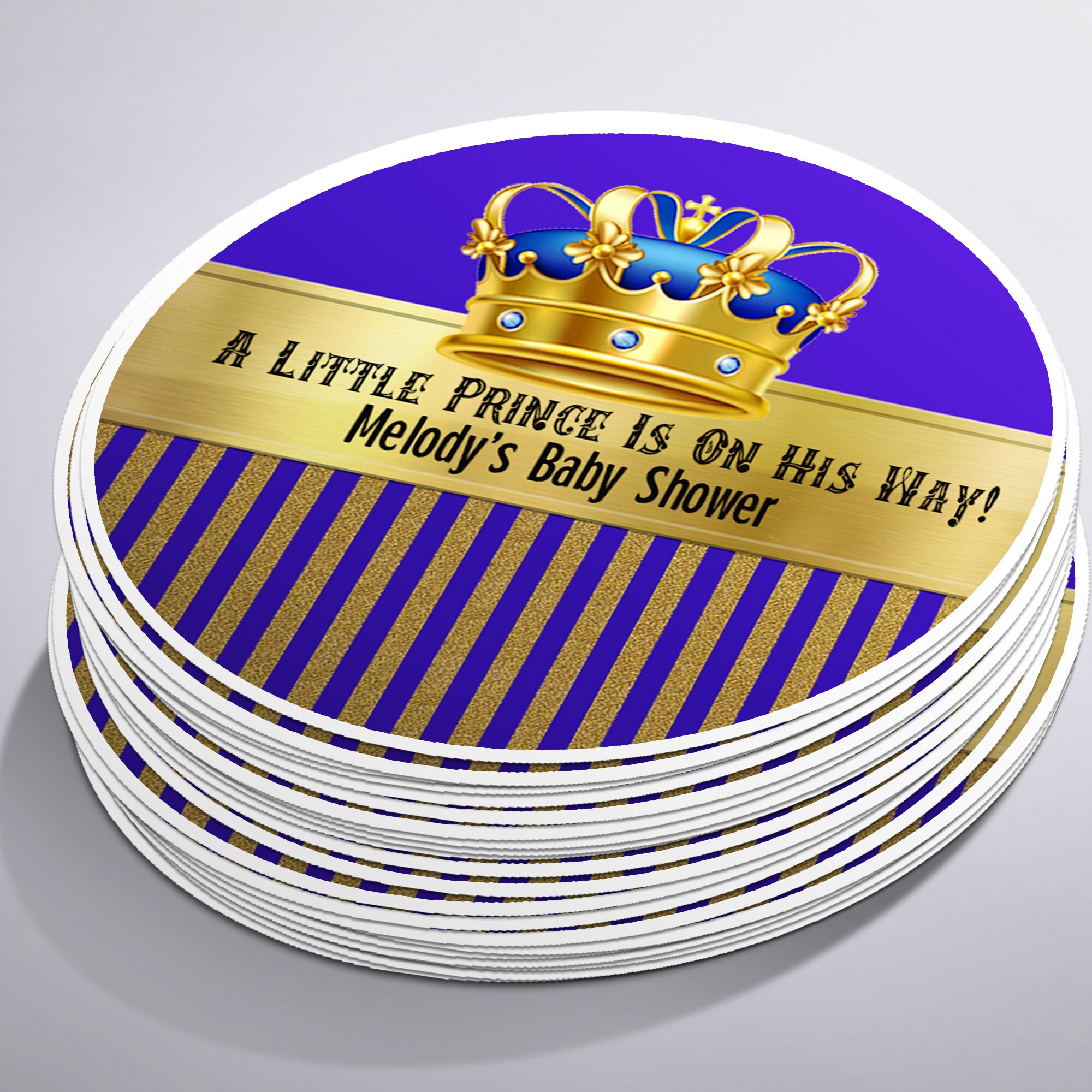 Royal Prince Baby Shower Stickers Little Prince Baby Shower | Etsy