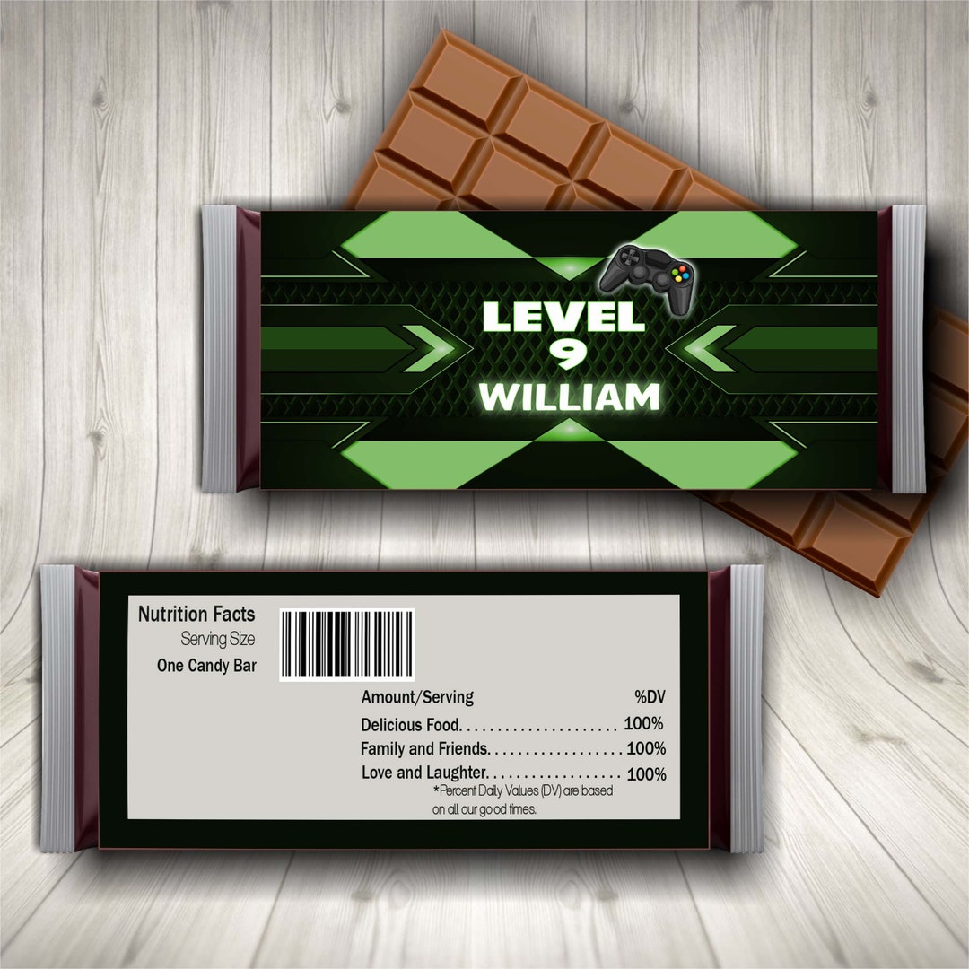 Gamer Birthday Candy Bar Wrapper, Custom Video Game Party Favors - Etsy