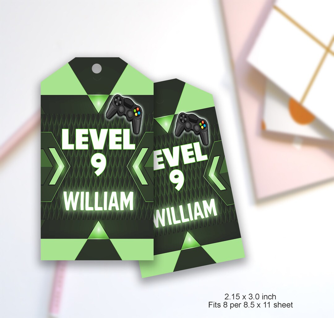 Gamer Gift Tags, Video Game Birthday Party Favor Tags, Printable ...