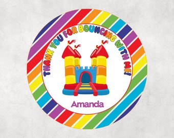 Personalized Bounce House Birthday Party Favor Gift Tag | Etsy