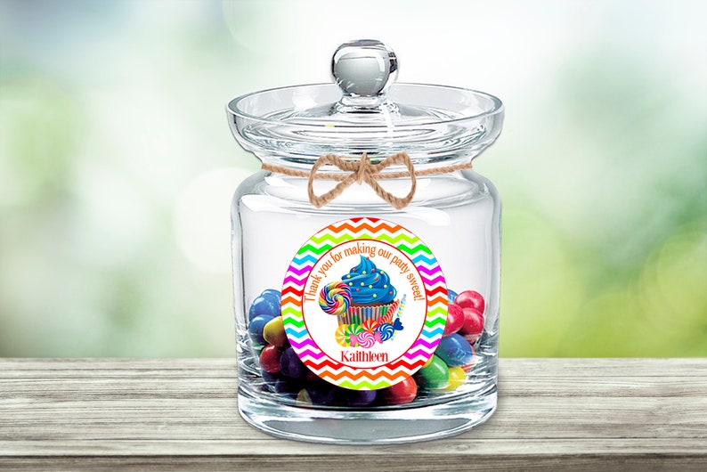 Sweet Shop Birthday Party Label DIY Circle Tag Party Favor | Etsy