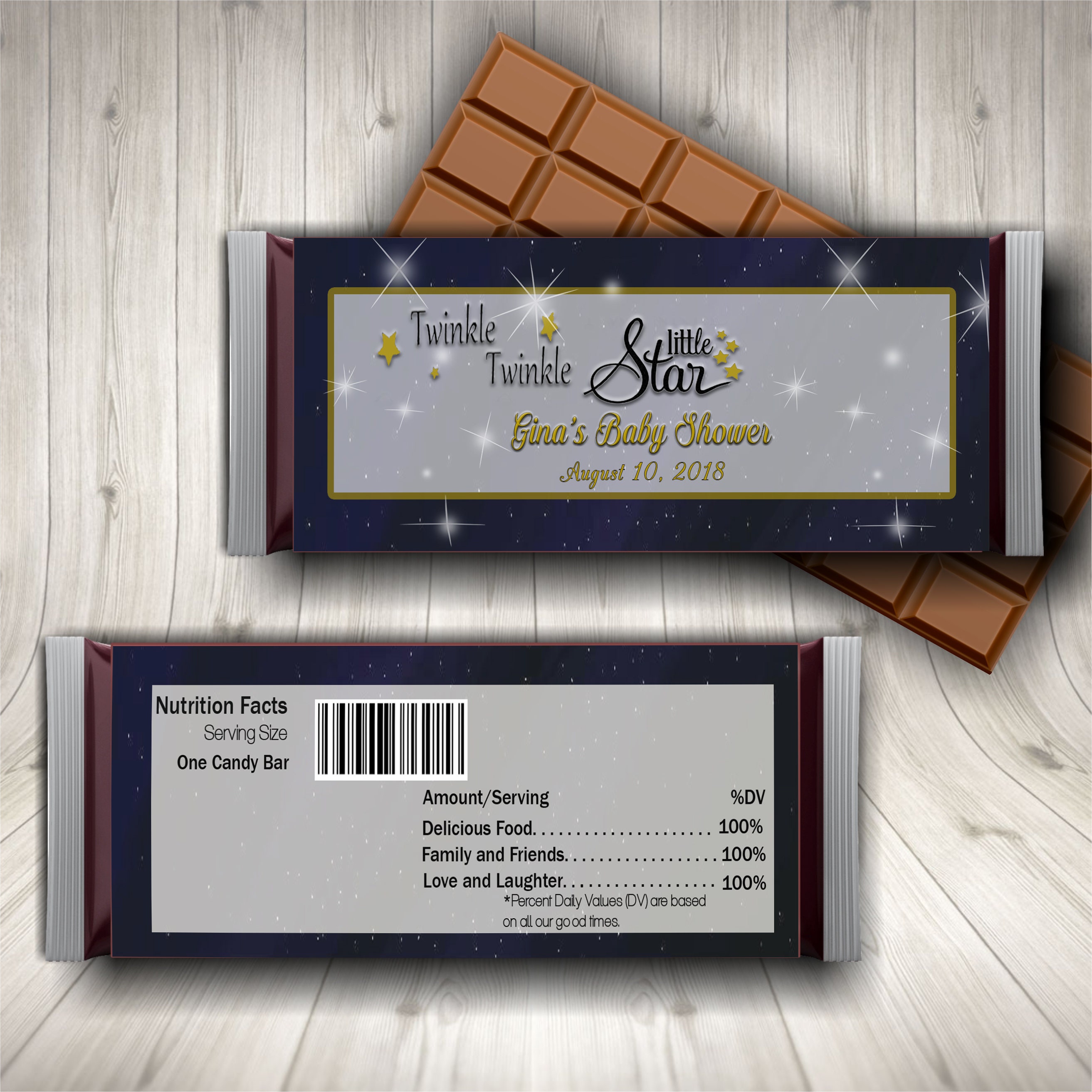 Twinkle Twinkle Little Star Baby Shower Candy Bar Wrapper | Etsy