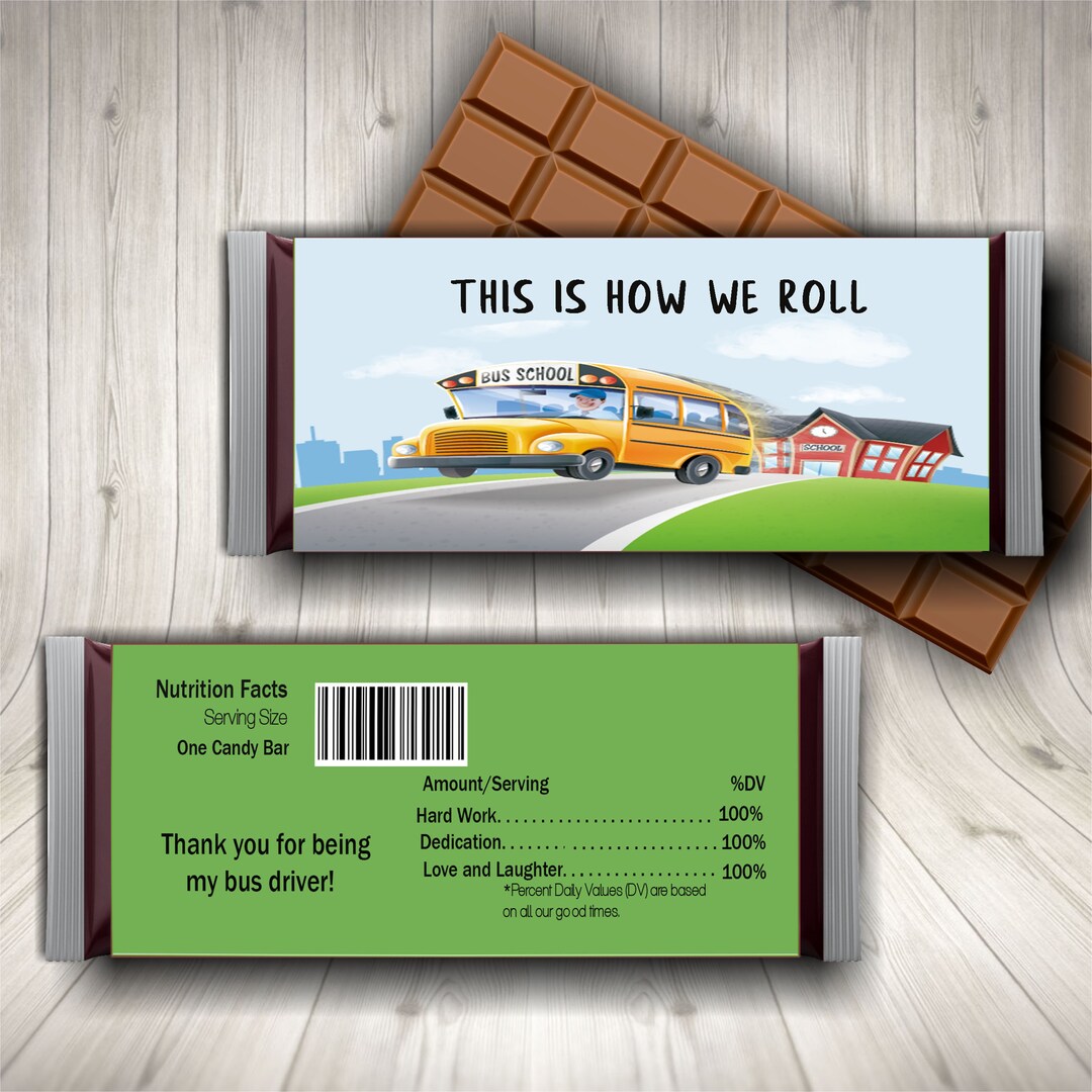Bus Driver Appreciation, Bus Driver Full Sized Candy Wrapper Gift, Bus ...