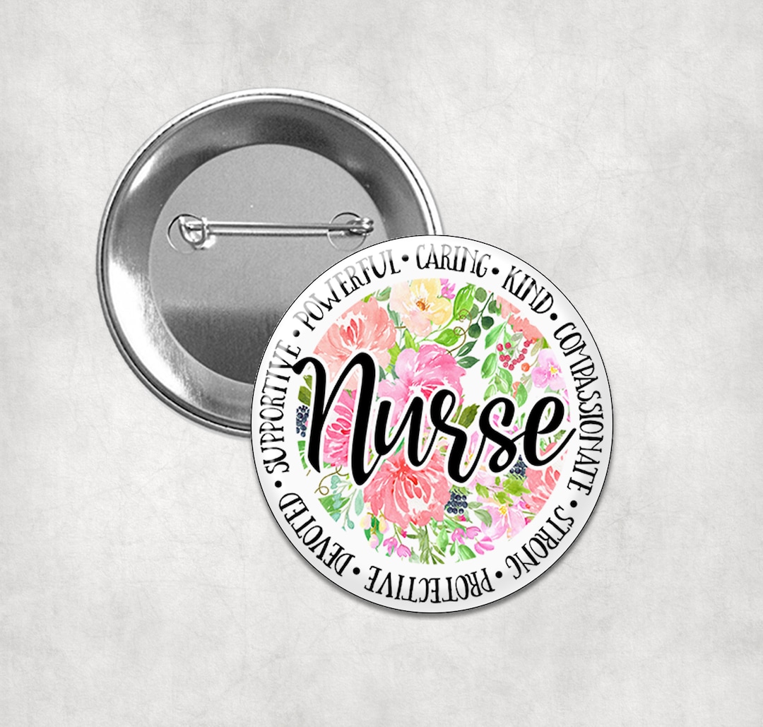 Professional Nurse Hero Button Pin Back Flat or Magnets, Health Care ...