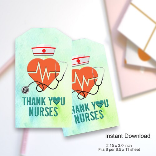 Nurse Appreciation Gift Tag Thank You Frontlines Worker | Etsy