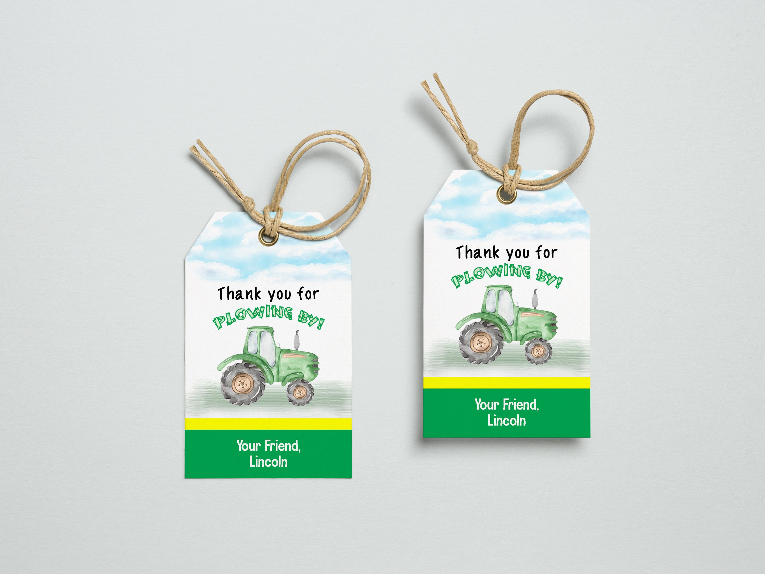 Printable Personalized Tractor Gift Tags Farm Party Favor | Etsy