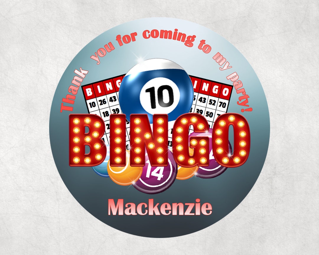 Bingo Party Favor Gift Tag Stickers, Bingo Game Night - Etsy