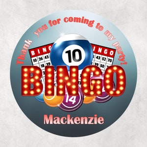 Bingo Party Favor Gift Tag Stickers, Bingo Game Night - Etsy