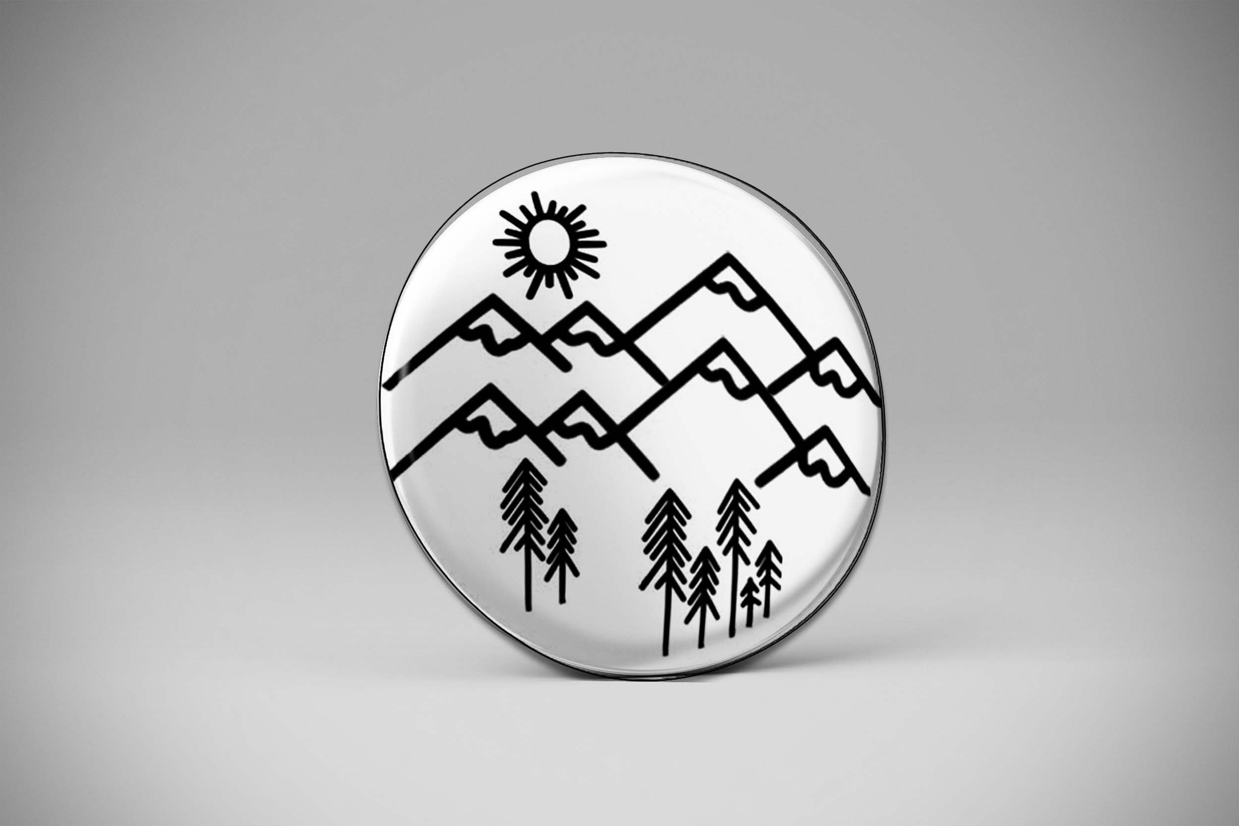 Mountain Landscape Buttons Pin Back Flat or Magnets | Etsy