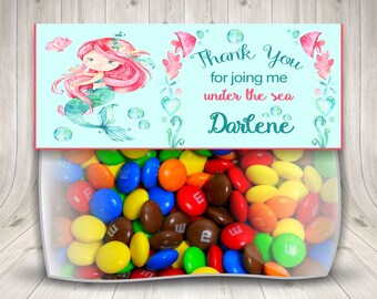 Little Mermaid Bag Topper Printable Mermaid Thank You for Shellebrating ...