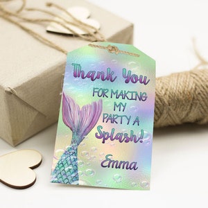 Printable or Printed Mermaid Gift Tags, Birthday Party Favor Tags ...