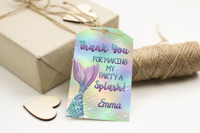 Printable or Printed Mermaid Gift Tags Birthday Party Favor - Etsy