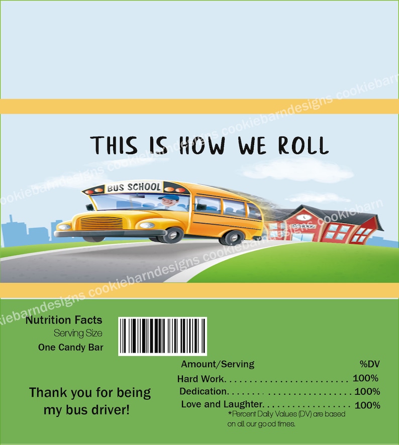 Bus Driver Appreciation Bus Driver Full Sized Candy Wrapper | Etsy