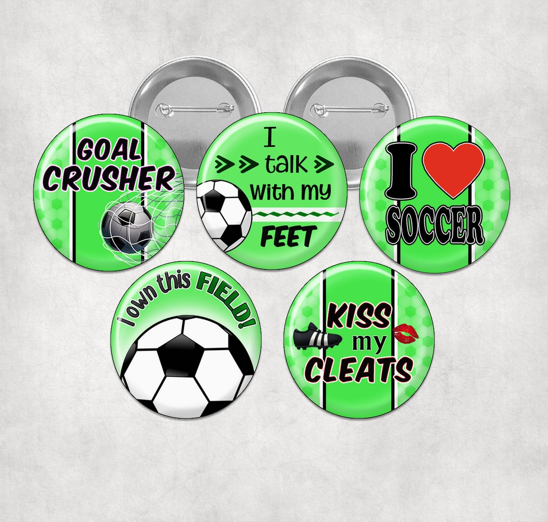 Soccer Buttons, Soccer Pin, Flat, or Magnet Back - Etsy