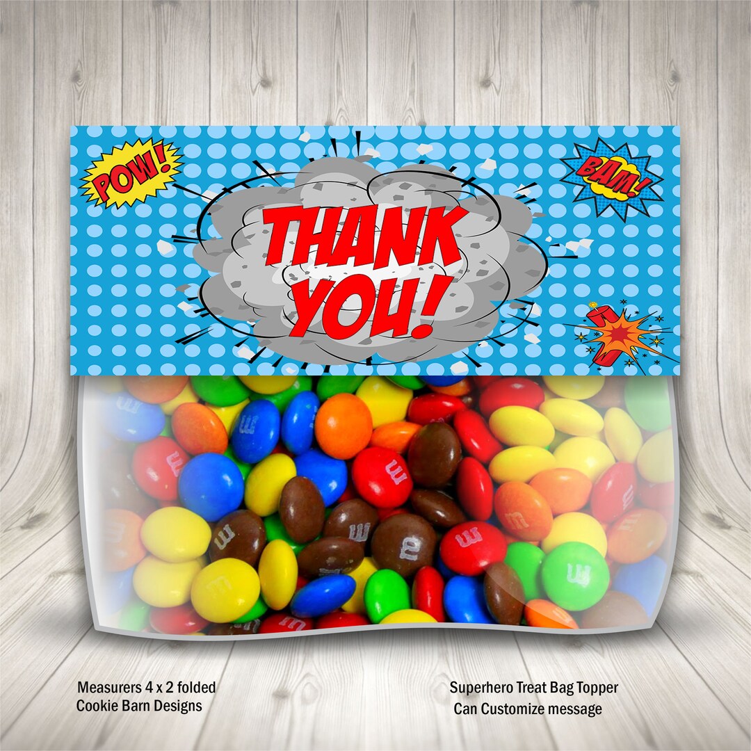 Super Hero, Treat Bag Topper, Super Hero Party, Treat Bag Labels, Loot ...