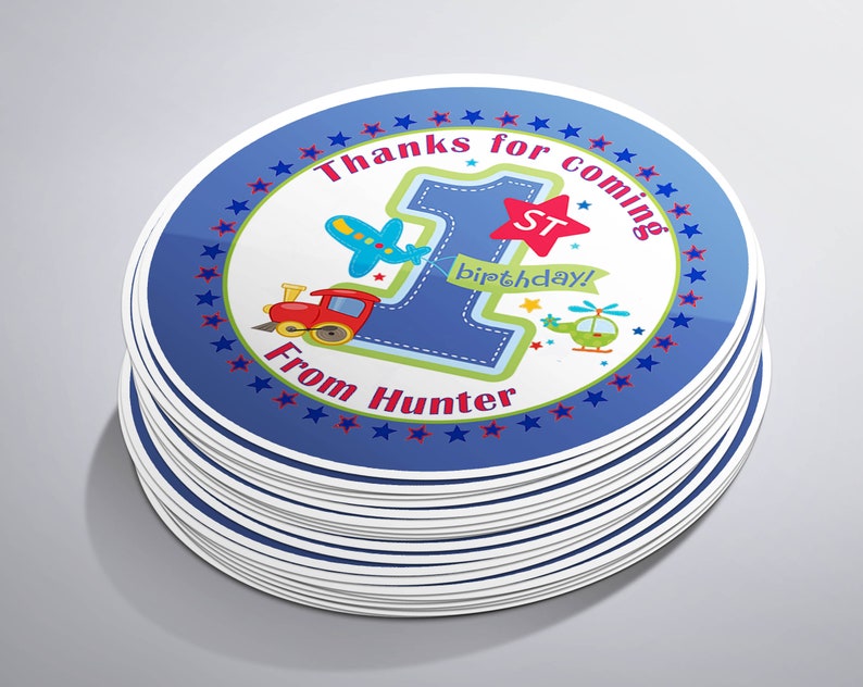 1st Birthday Party Favor Stickers Personalized Party | Etsy