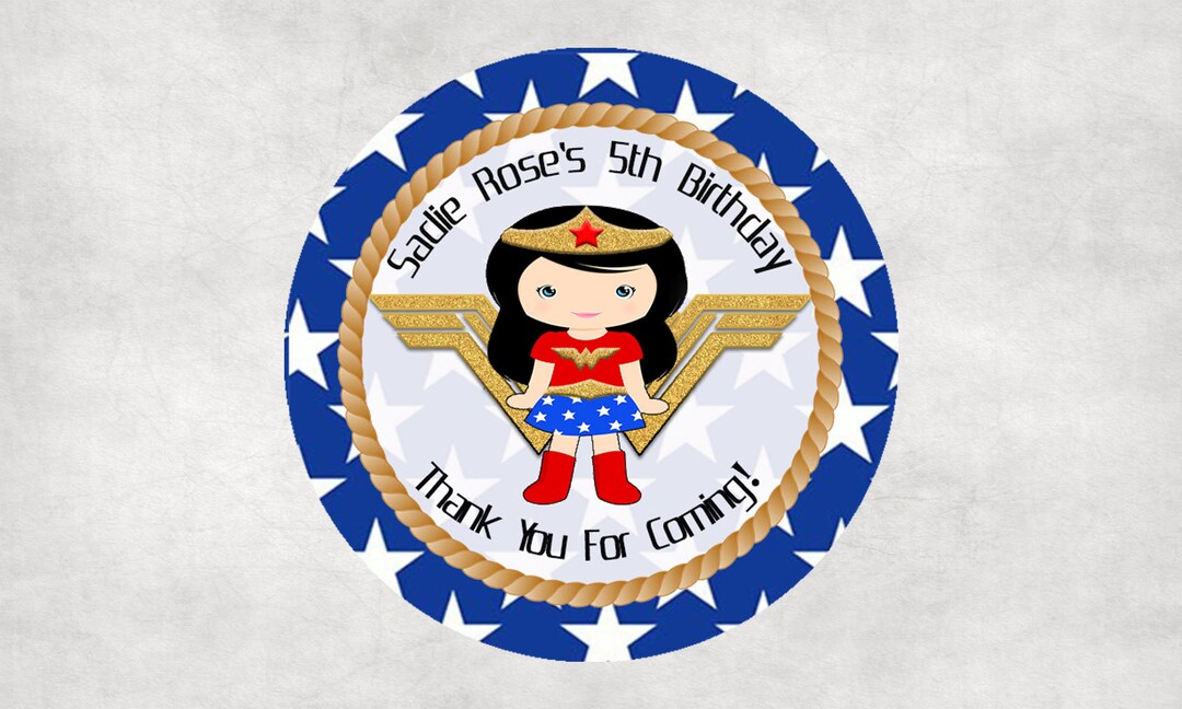 Personalized Wonder Woman Sticker Labels - Etsy