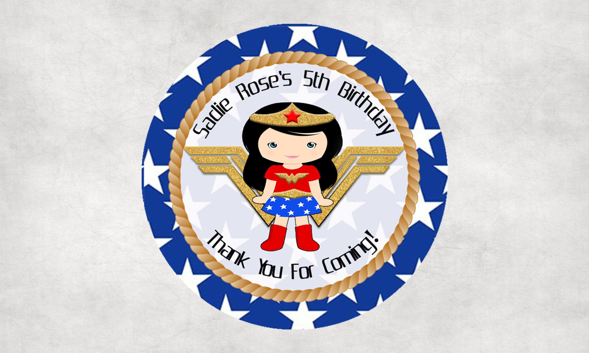 Personalized Wonder Woman Sticker Labels | Etsy