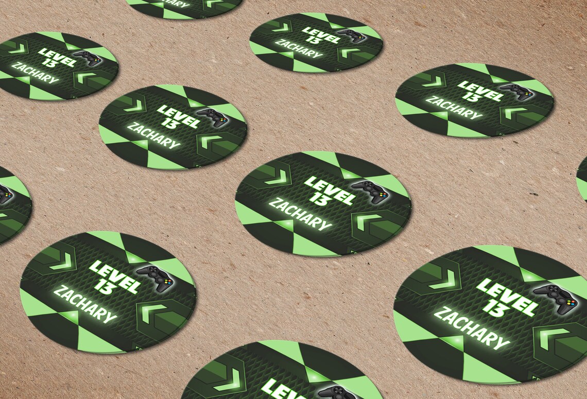 Gamer Birthday Stickers. Video Game Party Favor Stickers. | Etsy