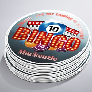 Bingo Party Favor Gift Tag Stickers, Bingo Game Night - Etsy