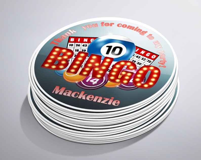 Bingo Party Favor Gift Tag Stickers Bingo Game Night | Etsy