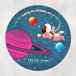 Outer Space and Galaxy Birthday Party Favor Gift Tag Stickers ...