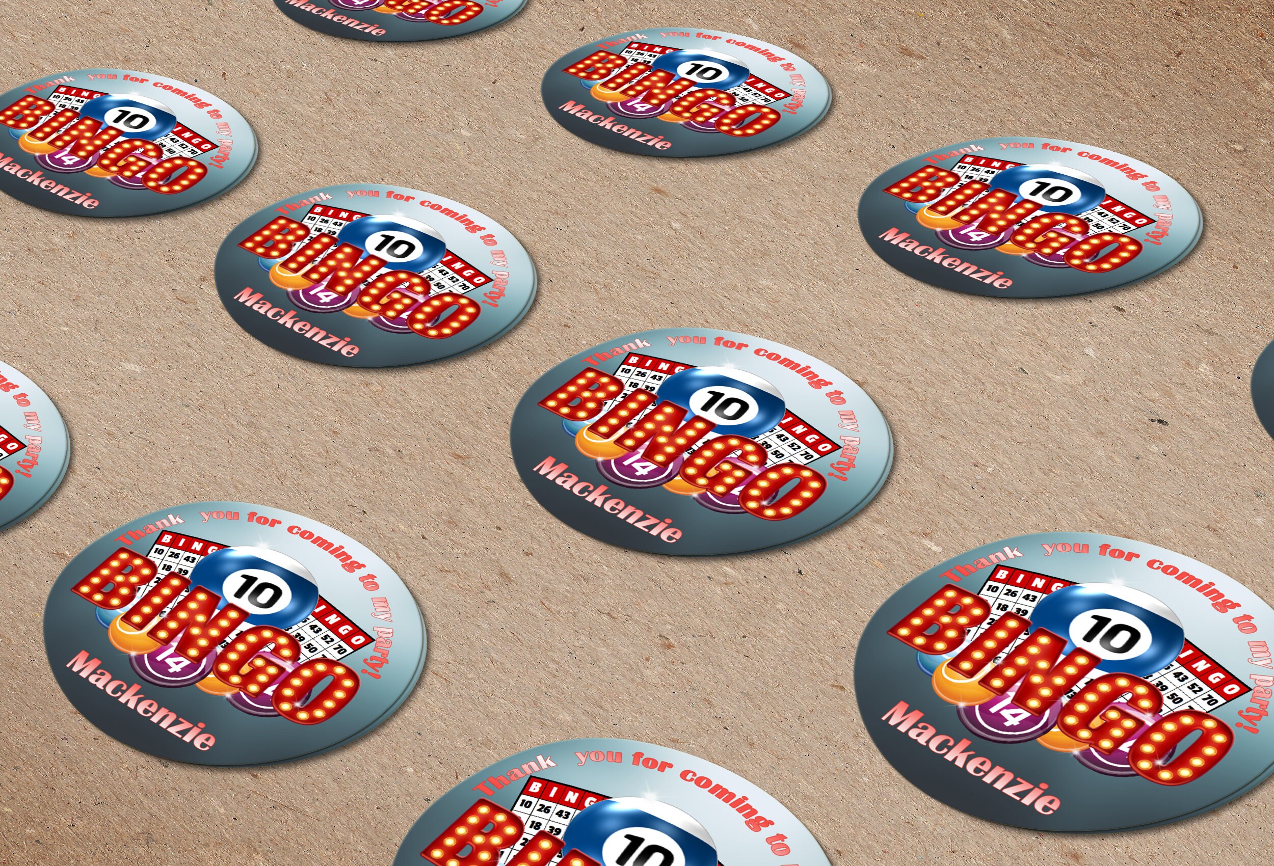 Bingo Party Favor Gift Tag Stickers Bingo Game Night | Etsy