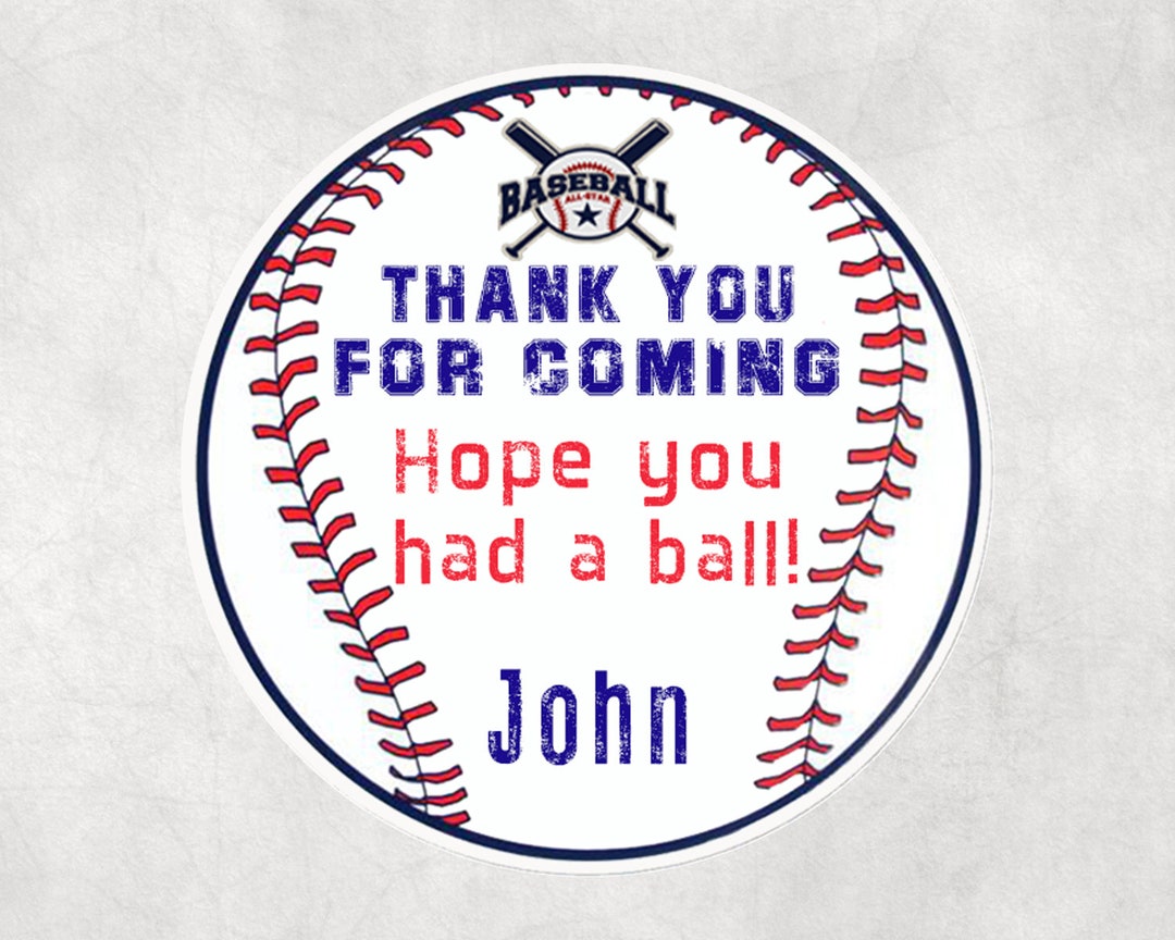 Baseball Birthday Stickers, Baseball Party, Baseball Favor Tags ...