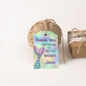 Printable or Printed Mermaid Gift Tags, Birthday Party Favor Tags ...