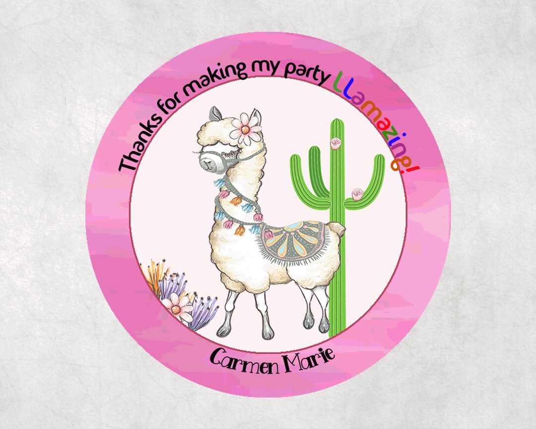 12 Personalized Llama Alpaca Birthday Party Favor Gift Tag Stickers - Etsy