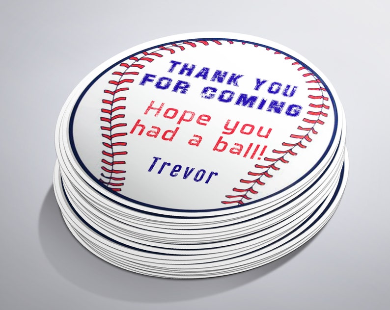 Baseball Birthday Stickers Baseball Party Baseball Favor | Etsy