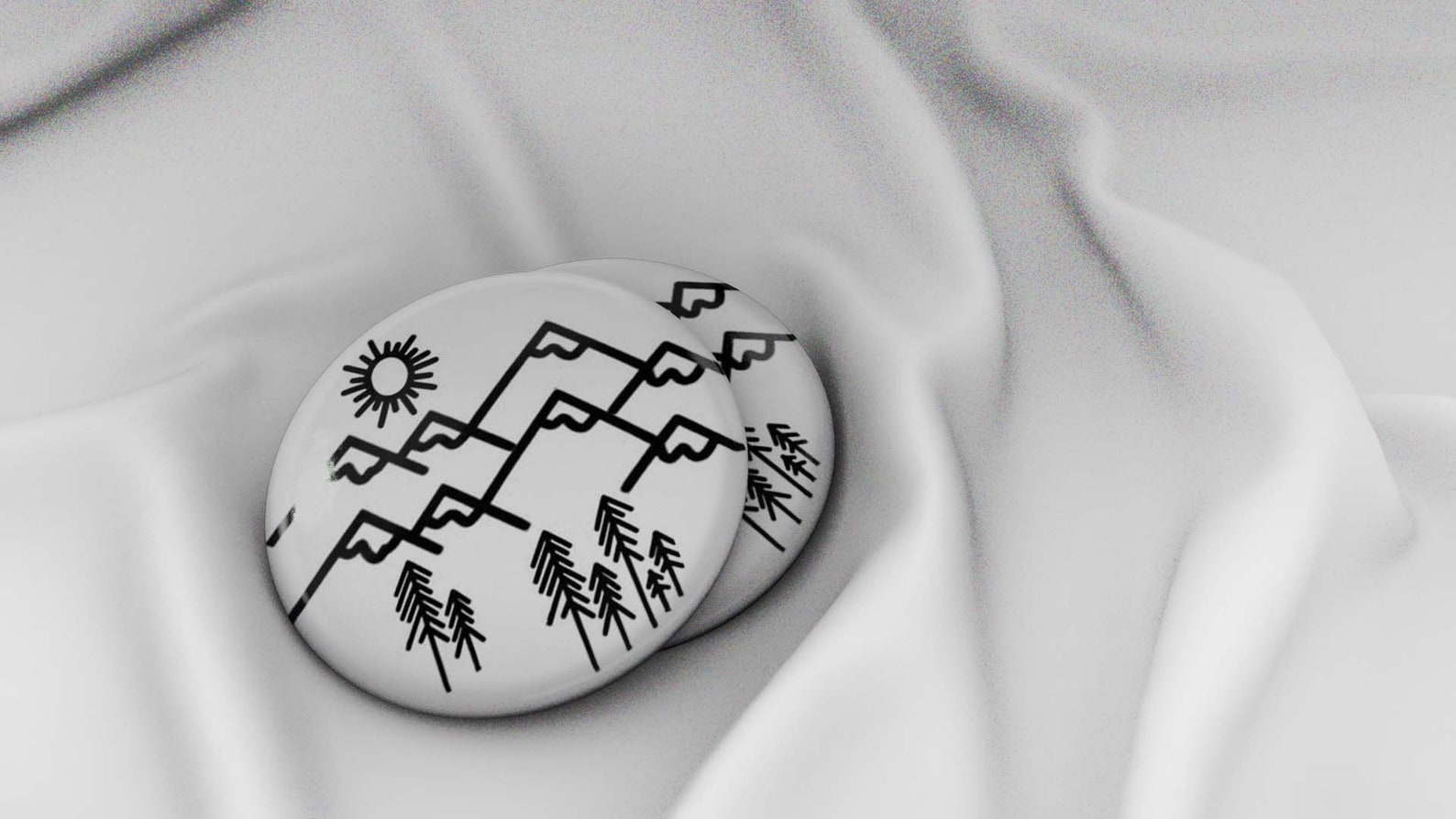 Mountain Landscape Buttons Pin Back Flat or Magnets | Etsy