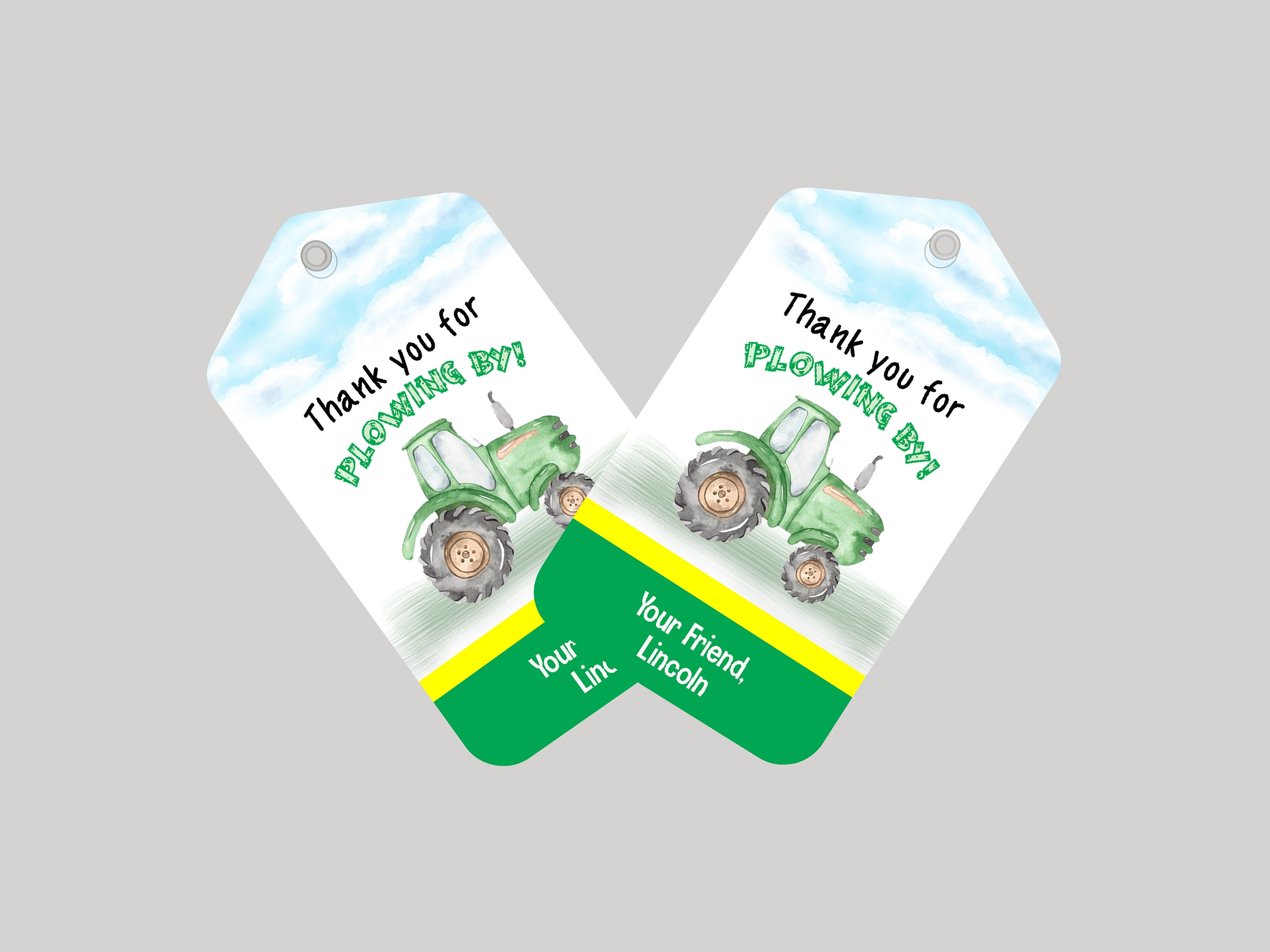 Printable Personalized Tractor Gift Tags Farm Party Favor | Etsy