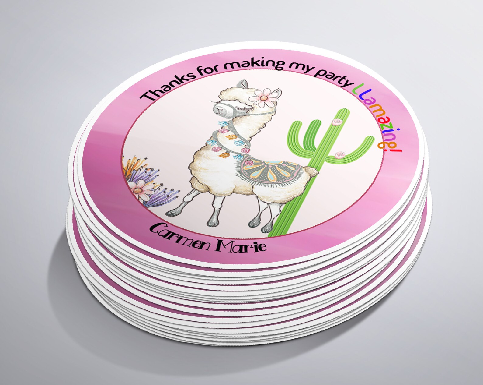 12 Personalized Llama Alpaca Birthday Party Favor Gift Tag | Etsy