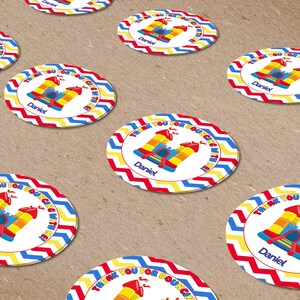 Personalized Bounce House Birthday Party Favor Gift Tag Stickers - Etsy