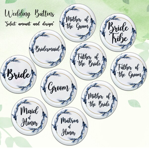 Bridal Party Buttons - Etsy